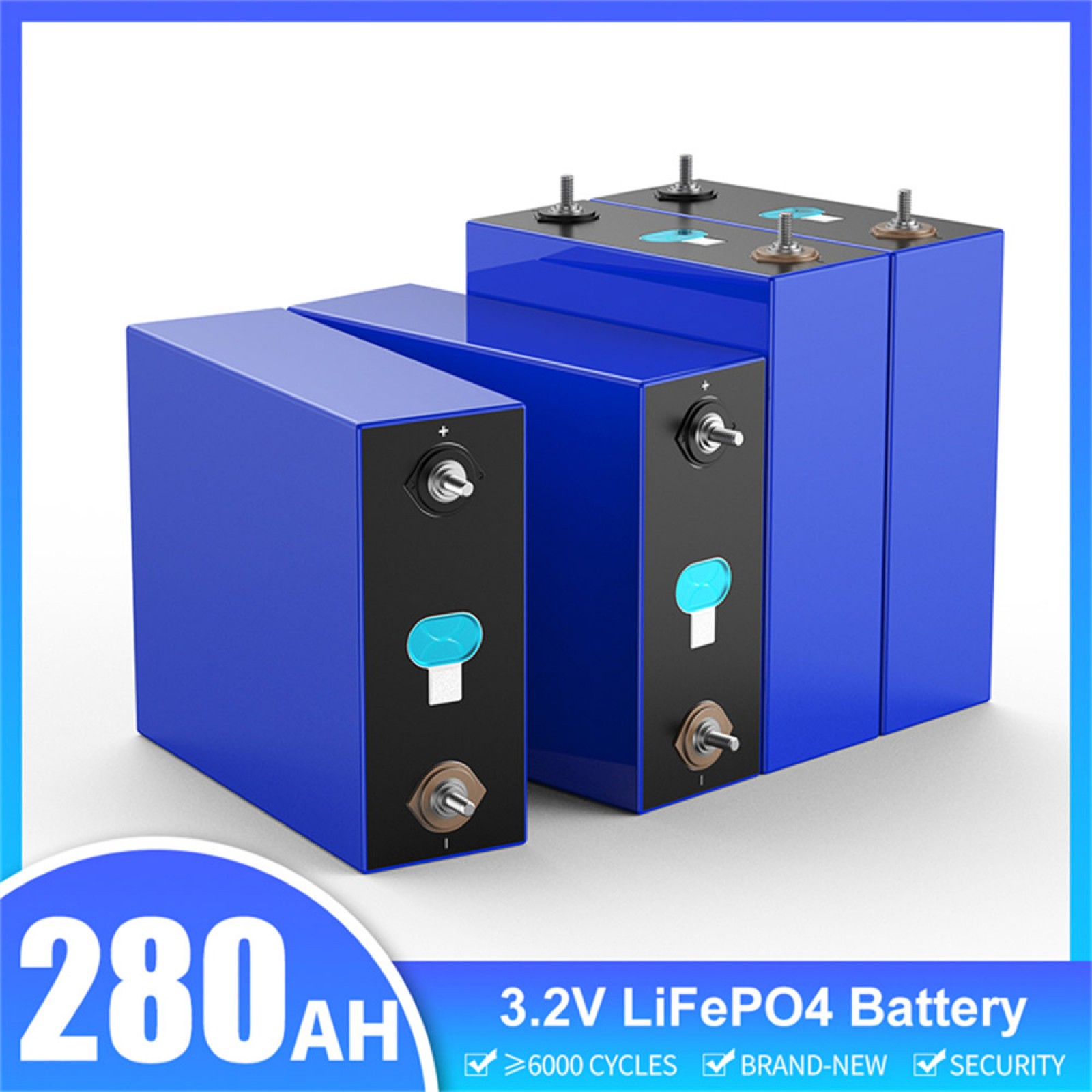 USA Stock EVE 3.2V 280K LiFePO4 Lithium Ion Prismatic Battery Cells 6000 Deep Cyclies For Solar ...